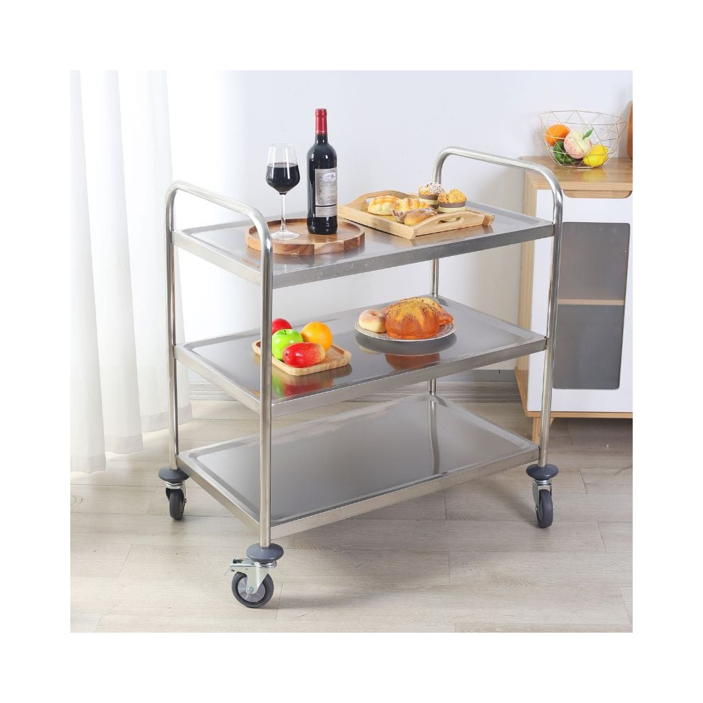 Chariot Inox à 3 Plateaux - DYNASTEEL Work