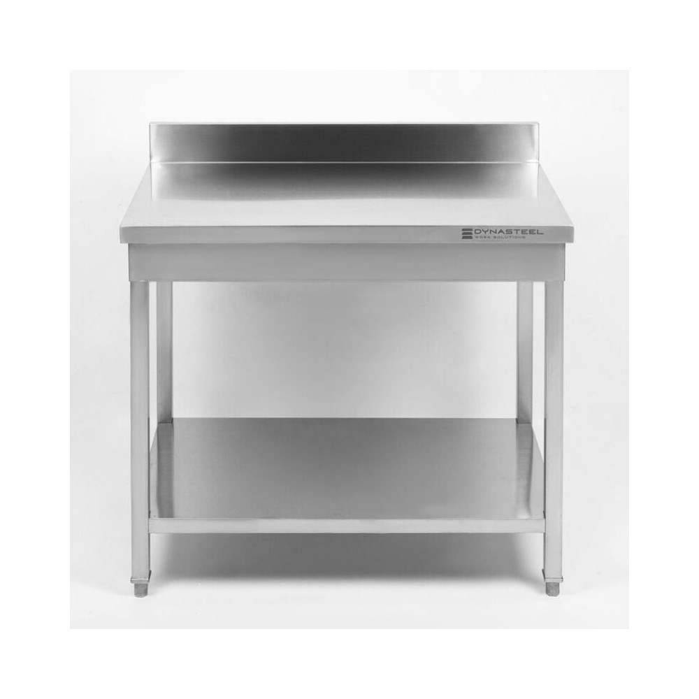 Table Inox avec Dosseret et Etagère - 800 x 600 mm - DYNASTEEL Work