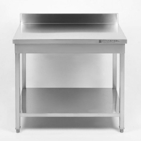 Table Inox avec Dosseret et Etagère - 800 x 600 mm - DYNASTEEL Work