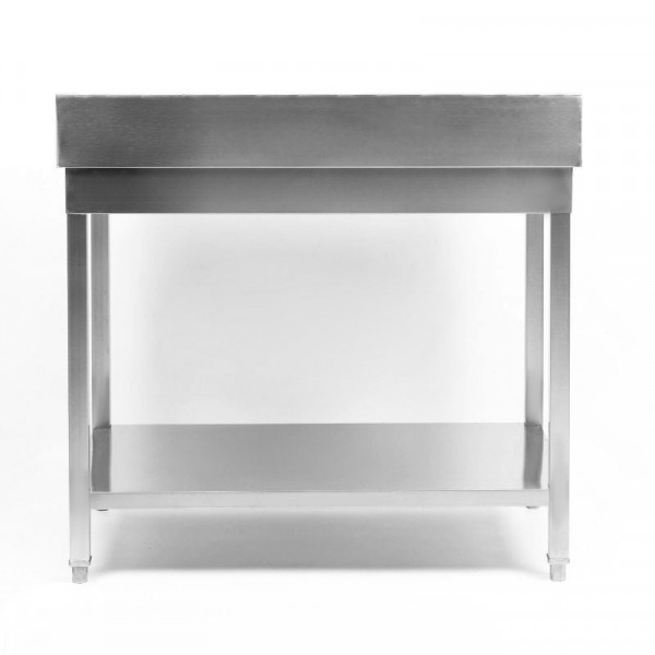 Table Inox avec Dosseret et Etagère - 800 x 600 mm - DYNASTEEL Work