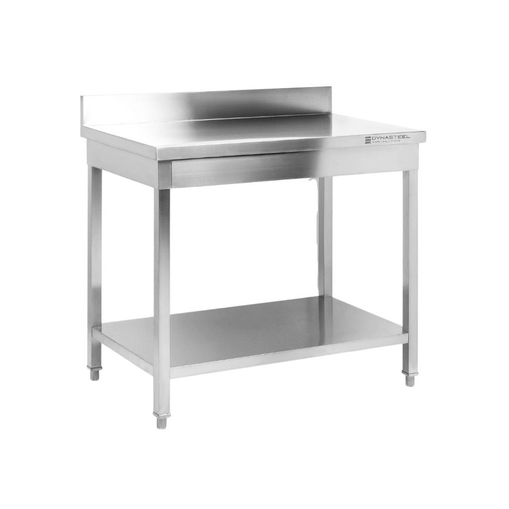 Table Inox avec Dosseret et Etagère - 1000 x 600 mm - DYNASTEEL Work