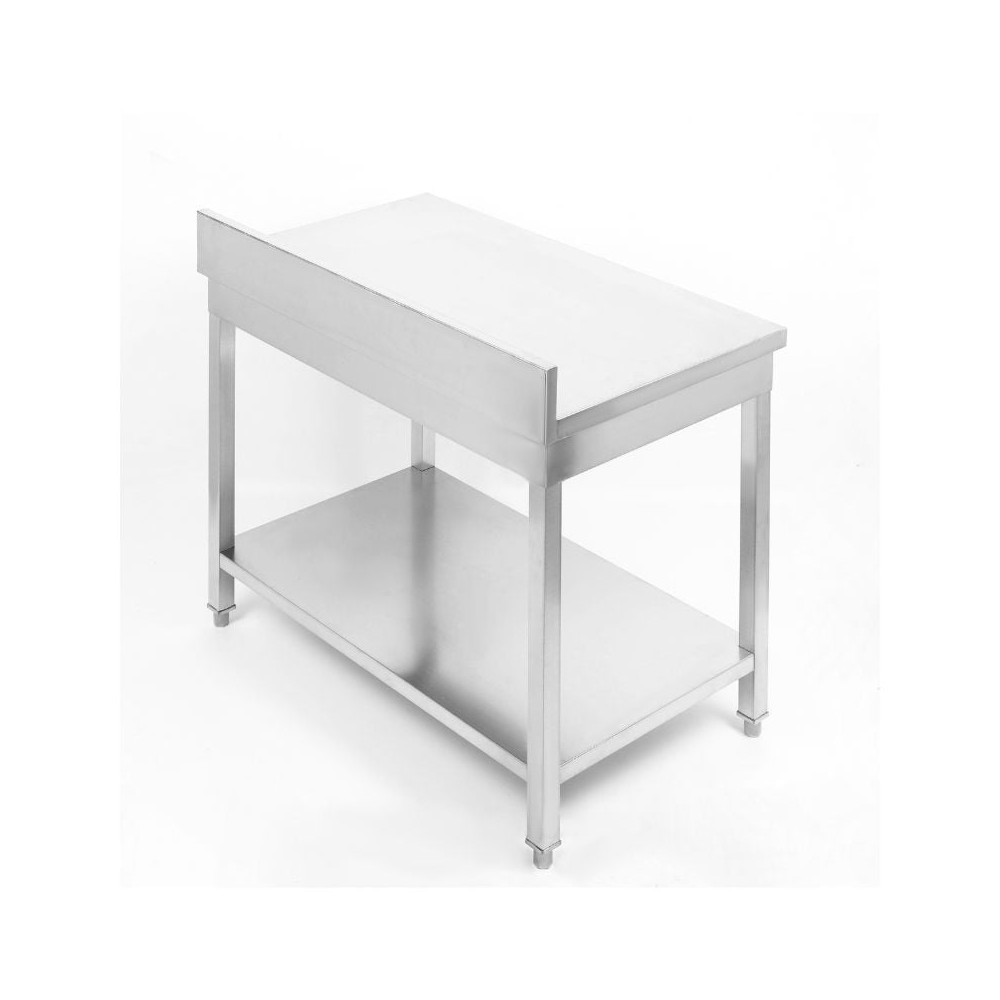 Table Inox avec Dosseret et Etagère - 600 x 700 mm - DYNASTEEL Work