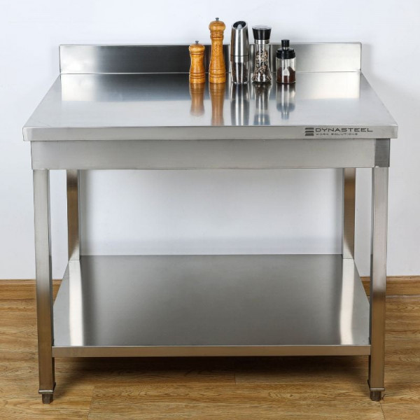 Table Inox avec Dosseret et Etagère - 600 x 700 mm - DYNASTEEL Work