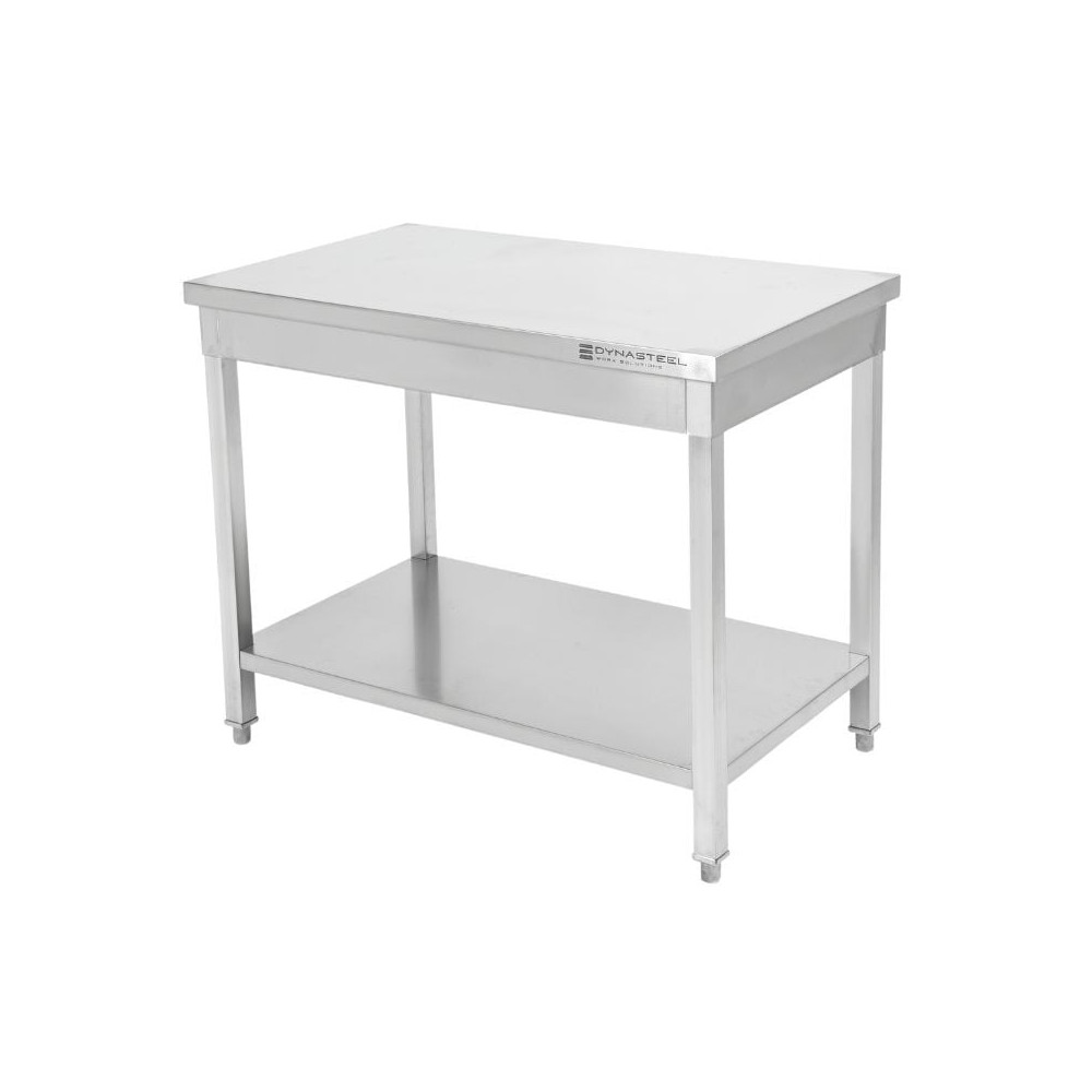 Table Inox Centrale avec Etagère - 600 x 700 mm - DYNASTEEL Work