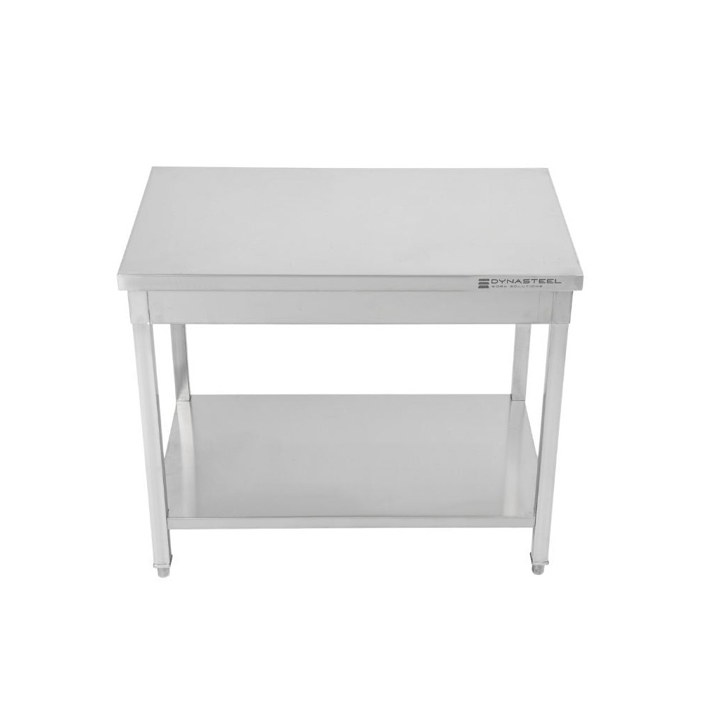 Table Inox Centrale avec Etagère - 1200 x 700 mm - DYNASTEEL Work