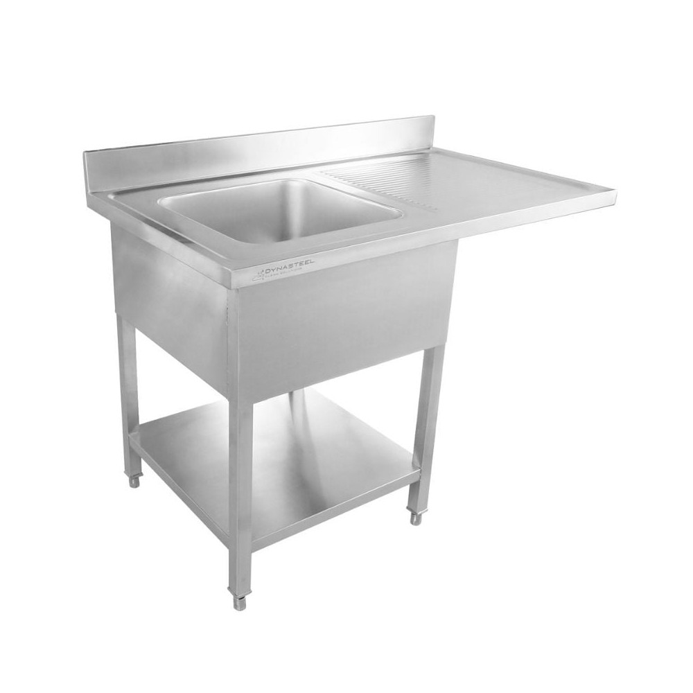 Plonge avec Passage Lave-Vaisselle, Dosseret et Etagère - 1400 x 700 - Egouttoir à Droite ...